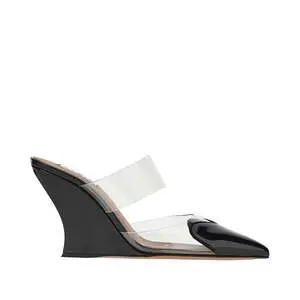 ALAÏA ALAIA PVC And Leather Le Coeur Wedge Mules