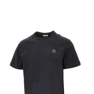 Moncler Cotton Jerey T-hirt With Logo Patch