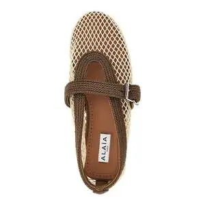 Alaïa Satin Cord And Net Ballet Flats