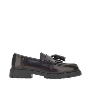 BIANCO Leather Tassel Loafers - Red