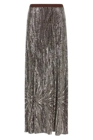 Rabanne Sequined And Pearl Embellished Long Skirt
