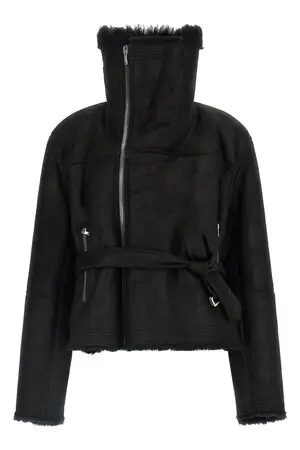 Rick Owens Cropped Flight' Jacket - Black