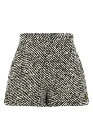 Versace Bouclé Wool Shorts - White/black