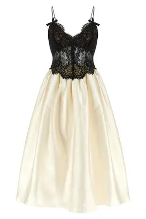 SELF-PORTRAIT Dress With Bodice - White/black