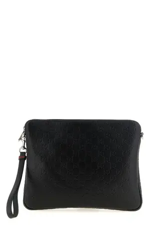 Gucci Gg Emblem' Medium Shoulder Bag - Black