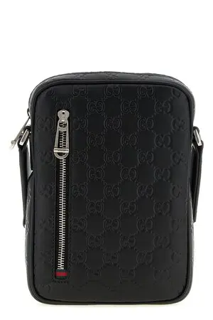 Gucci Gg Emblem' Small Crossbody Bag - Black