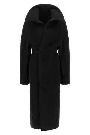 Rick Owens Dracucollar Belted' Coat - Black