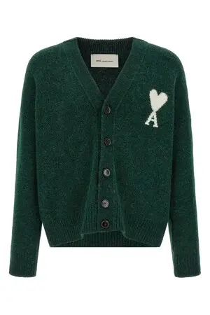 AMI Paris De Coeur' Cardigan - Green