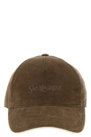 Saint Laurent Corduroy Baseball Cap - Brown