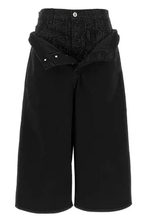 Attico Crystal Insert Cropped Jeans