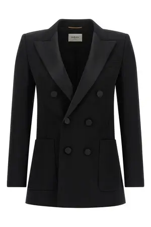 Saint Laurent Satin Lapel Blazer