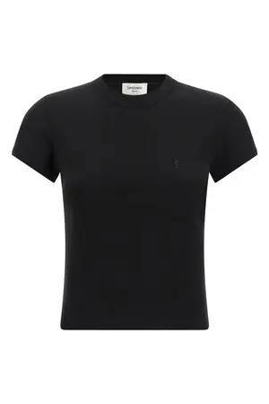 Saint Laurent Cassandre Cotton T-shirt - Black