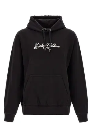 Dolce & Gabbana Logo Embroidery Hoodie - Black