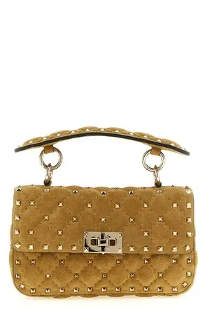 Valentino Garavani Rockstud Spike Small Shoulder Bag - Beige