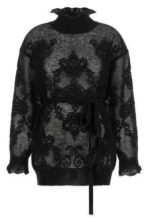 Twin-set Jacquard Yarn Sweater - Black