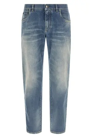 Dolce & Gabbana Logo Plaque Jeans - Blue