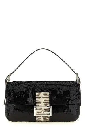 Fendi Sequin 'baguette 26424' Bag - Black