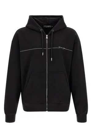 Dolce & Gabbana Logo Embroidery Hoodie - Black
