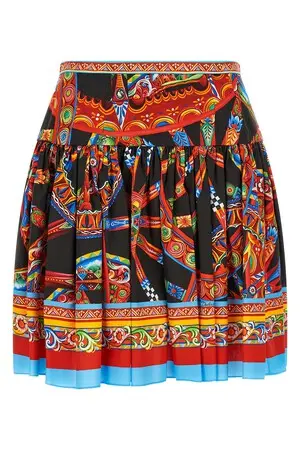 Dolce & Gabbana Carretto Print Cotton Mini Skirt