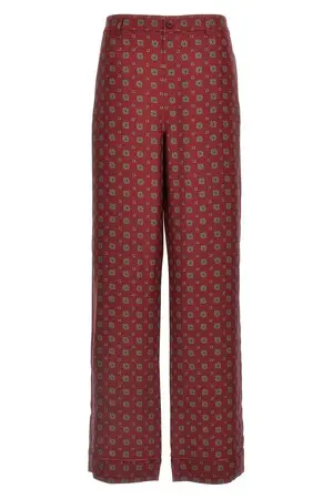 Moschino Patterned Silk Trousers - Bordeaux