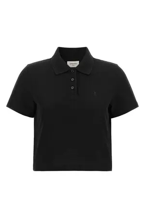 Saint Laurent Cassandre Crop Polo Shirt