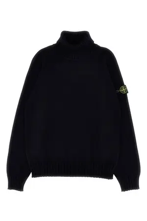 Stone Island Logo Badge Sweater - Blue