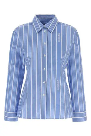 Jacquemus Striped Cotton Poplin Shirt - Light Blue