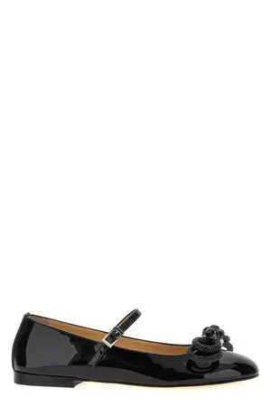 Mach & Mach Patent Leather Double Bow Ballerina Flats