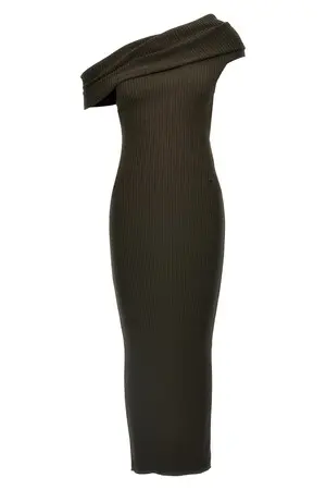 COURREGES Twist Rib Knit Long Dress