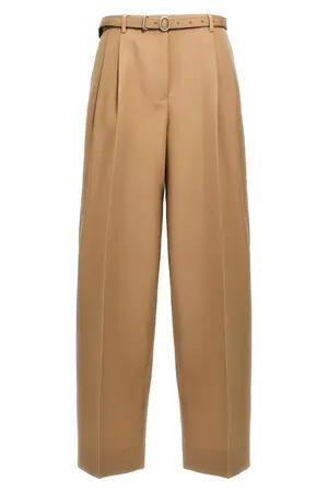 JIL SANDER Gabardine Belted Trousers