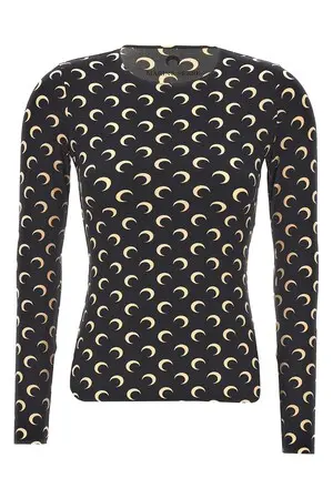 MARINE SERRE Moon Printed Jersey - Black