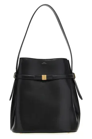 TOTEME Belted Bucket Leather Shoulder Bag - Black