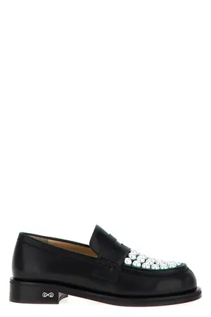 Mach & Mach Sirene Leather Loafers - White/black