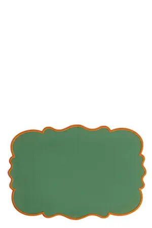 BITOSSI Set Of 2 Placemats With Scalloped Edge - Green