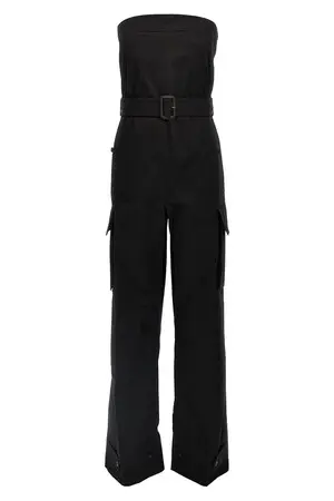 Saint Laurent Cassandre Bustier Jumpsuit - Black