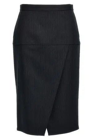 Fendi Pinstriped Wool Skirt