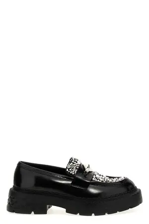 JIMMY CHOO Marlow Diamond Leather Loafers