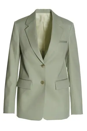 LANVIN Virgin Wool Single Breasted Blazer Jacket - Green