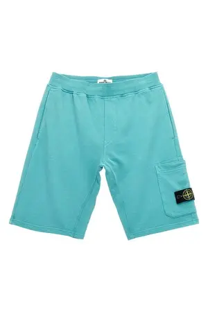 Stone Island Cargo Badge Logo Bermuda Shorts - Light Blue