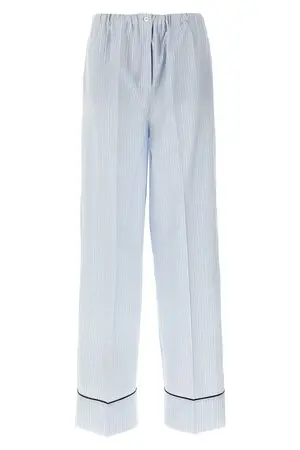 PRADA Striped Cotton Poplin Trousers