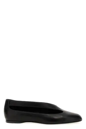 Khaite Diana Asymmetrical Nappa Leather Ballet Flats - Black
