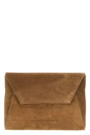 BRUNELLO CUCINELLI Monile Suede Clutch Bag