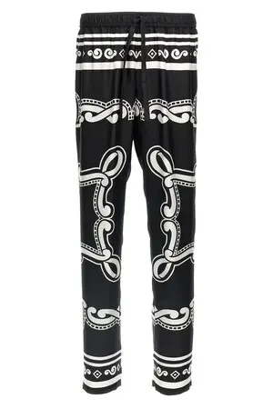 Dolce & Gabbana Silk Pants - White/black