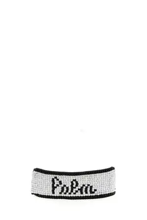Palm Angels PALM ANGELS Beaded Cord Bracelet White/black