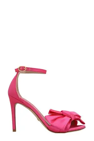 STUART WEITZMAN Nudistcurver Loveknot Satin Sandals - Fuchsia