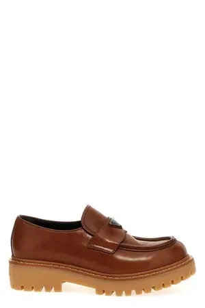 Prada Leather Loafers - Brown