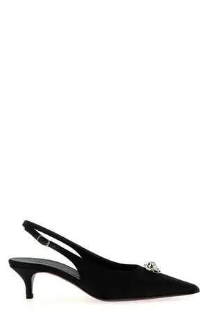 Magda Butrym Rosetta Silk Satin Slingback Pumps