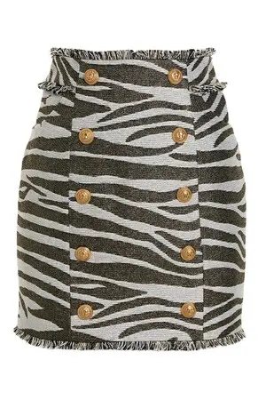 Balmain Lurex Zebra Skirt