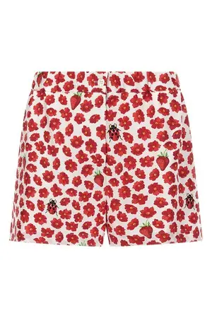 Versace Strawberry Garden Silk Twill Shorts