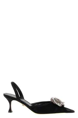 Mach & Mach Galaxy Tulle Slingback Pumps - Black